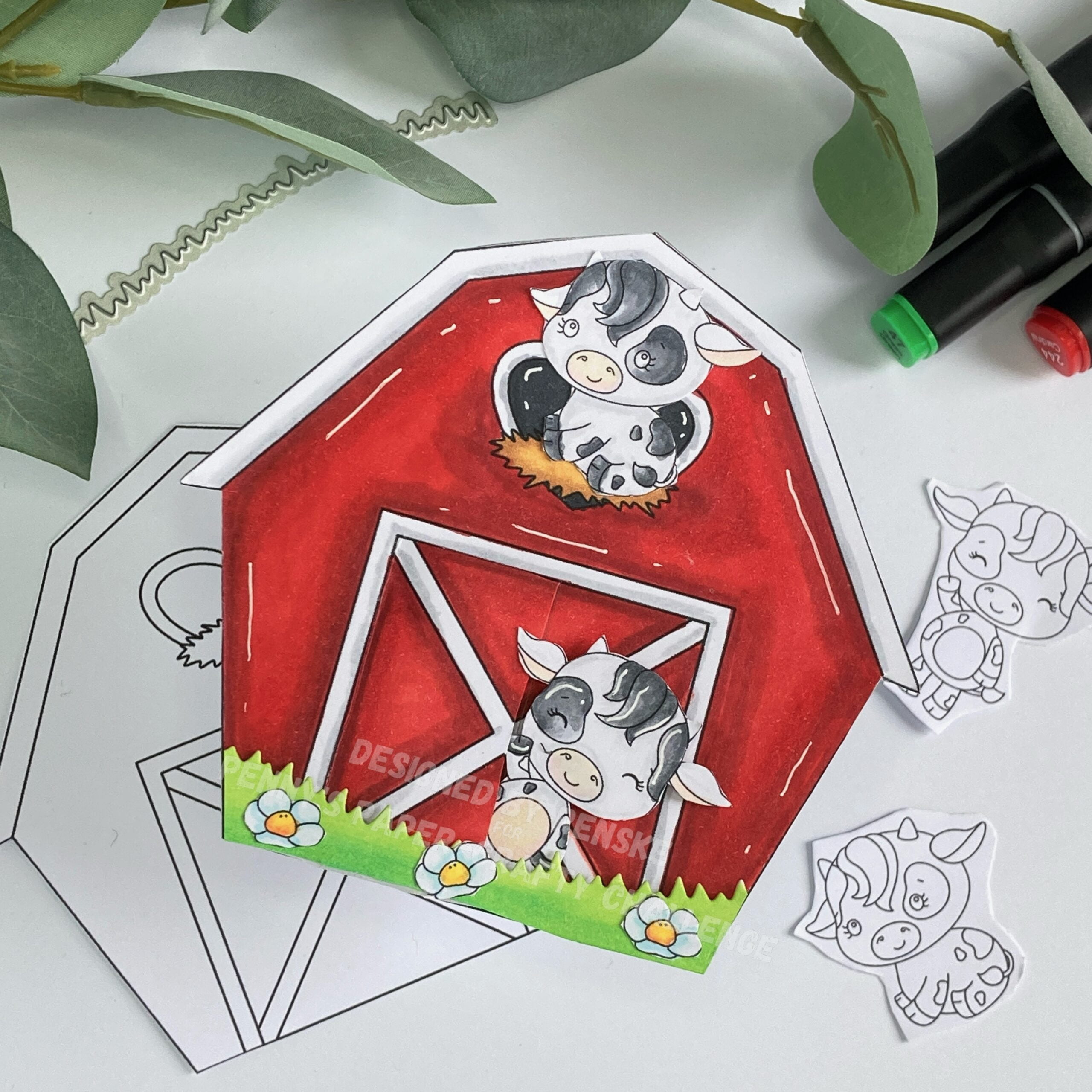 Cow Greeting Card Tutorial: How To Make A Charming Barn-Shaped Card ...