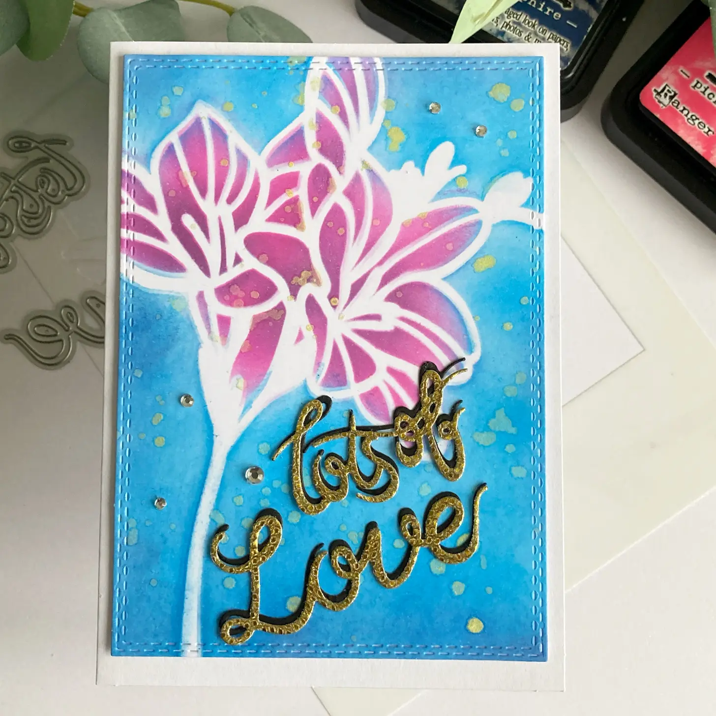 Handmade Spring Flower Card With Ink Blending Techniques